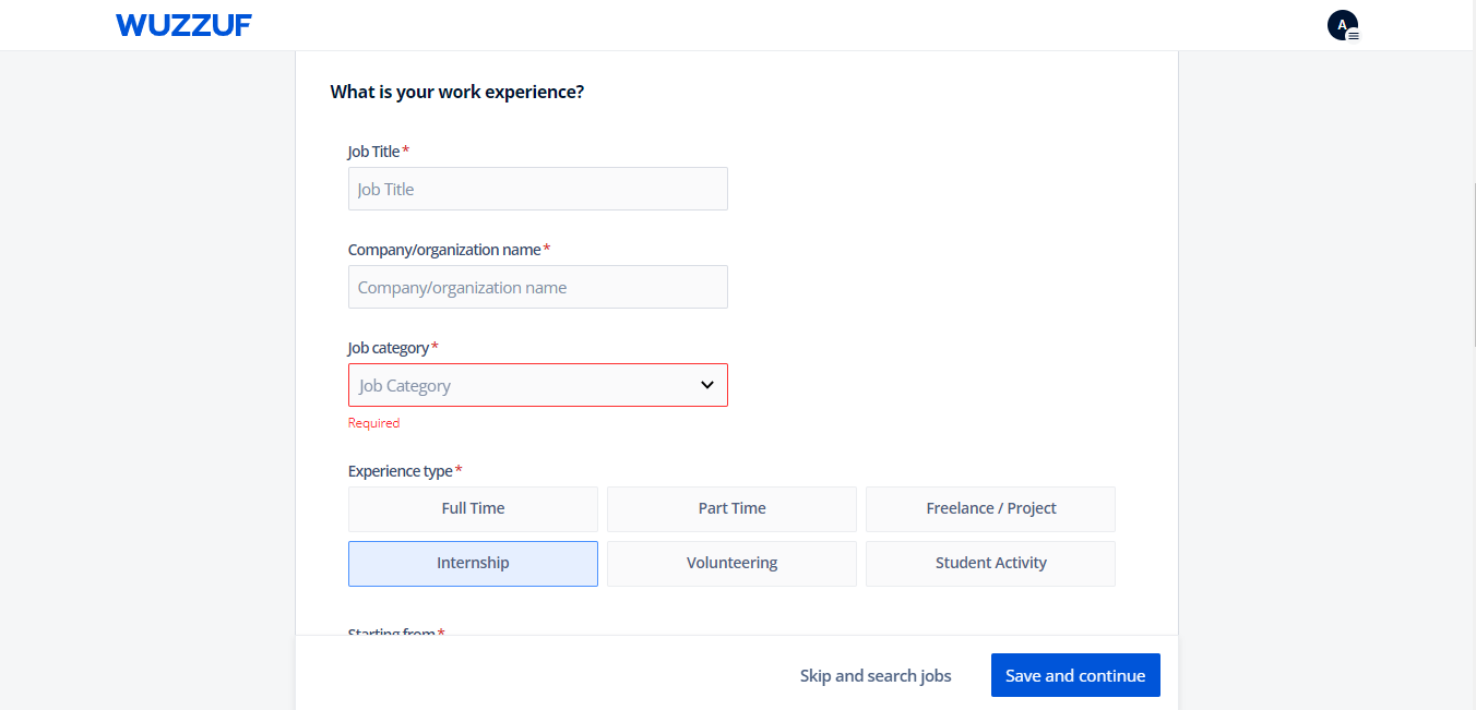 إنشاء حساب وظف (Wuzzuf) - إنشاء